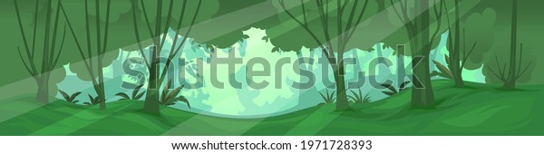 Deep Forest Landscape Cartoon Nature Landscape Stock Vector (Royalty ...