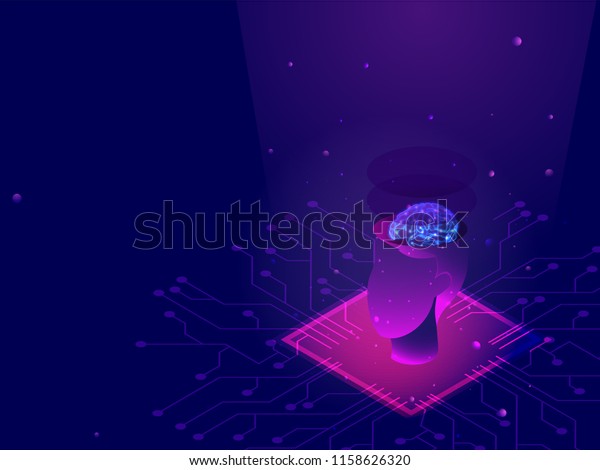 Deep Learning Concept Human Face On Stock Vector (Royalty Free) 1158626320