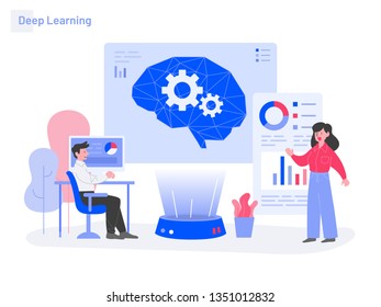 Deep Learning Illustration Concept Modern Flat Stock Vector (Royalty ...