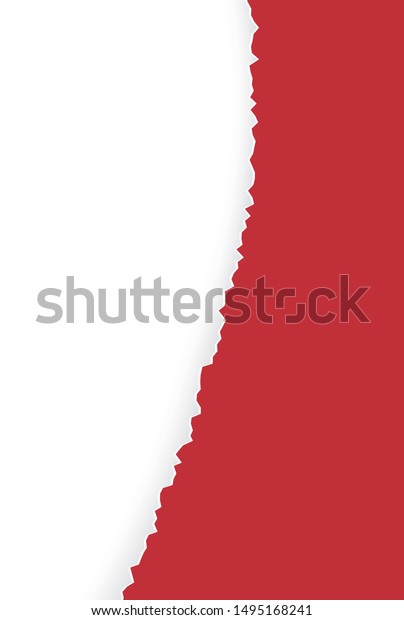 Deep Red Paper Torn Edge Background Stock Vector (Royalty Free ...
