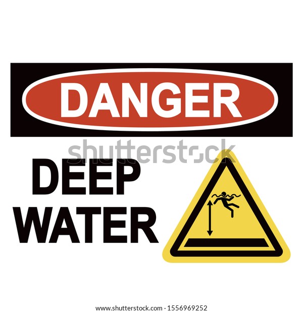 Deep Water Signage Safety Vector : image vectorielle de stock (libre de ...