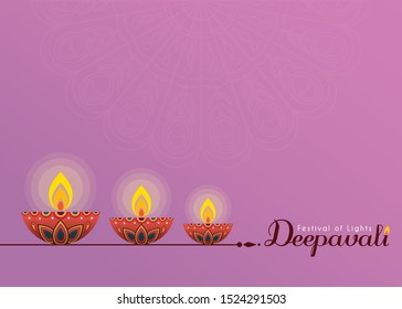 Deepavali Diwali Template Copy Space Beautiful Stock Vector (Royalty ...