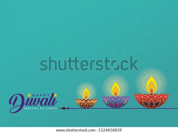 Deepavali Diwali Template Copy Space Beautiful Stock Vector (Royalty ...