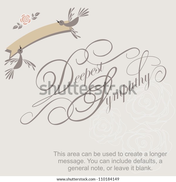 Deepest Sympathy Vector Lettering Condolence Card Stock Vector (Royalty ...