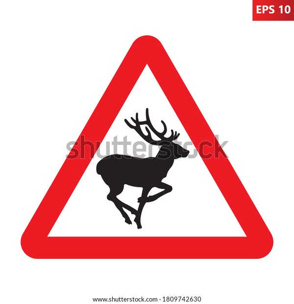 Deer Crossing Traffic Sign Vector Illustration Stock Vector (Royalty ... Deer Crossing Traffic Sign Vector Illustration Stock Vector (Royalty ...