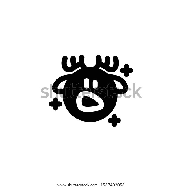 Deer Emoji Surprised Emoticon Stock Vector (Royalty Free) 1587402058
