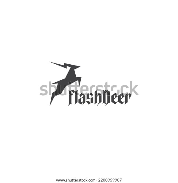 Deer Flash Forest Minimalist Logo Stock Vector (Royalty Free ...
