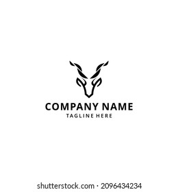 Deer Head Design Template Illustration Hunting Stock Vector (Royalty ...