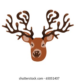Deer Head Illustration Stock Vector (Royalty Free) 65051407 | Shutterstock