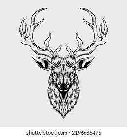 Deer Head Illustration Vector Art Stock Vector (Royalty Free ...
