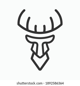 Deer Head Outline Vector Illustration Template Stock Vector (Royalty ...