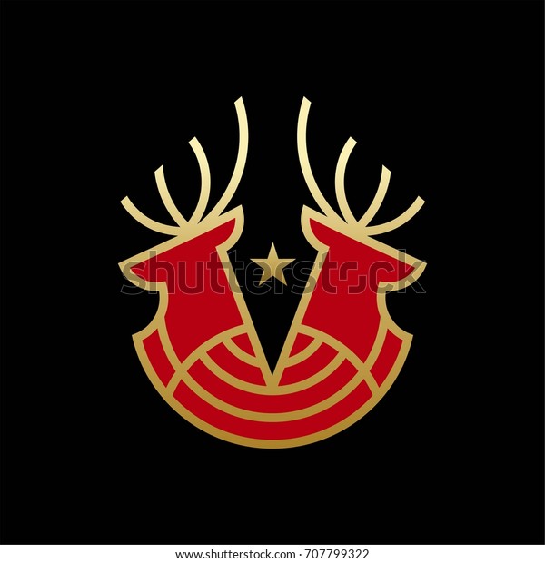 Deer Head Shield Logo Stock Vector (Royalty Free) 707799322