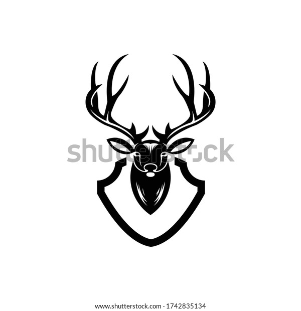 Deer Head Shield Logo Icon Vector Stock Vector (Royalty Free ...