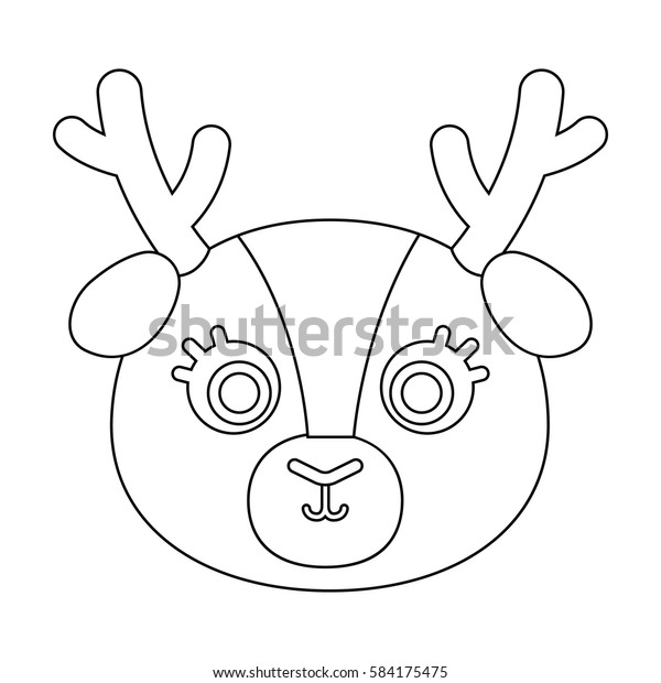 Deer Muzzle Icon Outline Style Isolated Stock Vector (Royalty Free ...