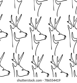 Deer One Line Vector Illustration Doodle Stock Vector (Royalty Free ...