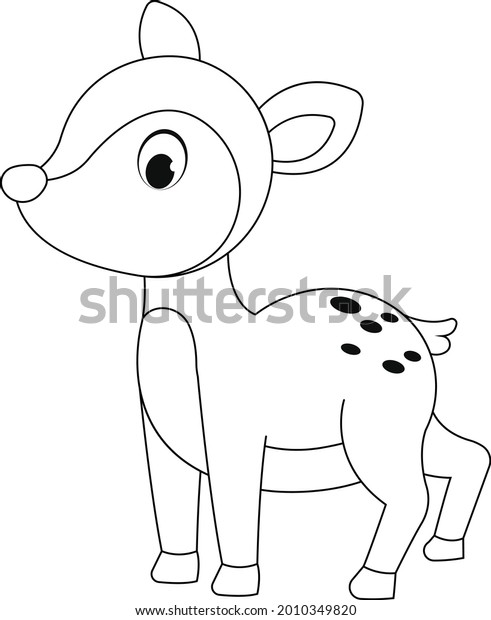 Deer Outline Cartoon Vector Art Illustration Stock Vector (Royalty Free ...