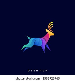 Deer Run Illustration Vector Template Suitable Stock Vector (Royalty ...