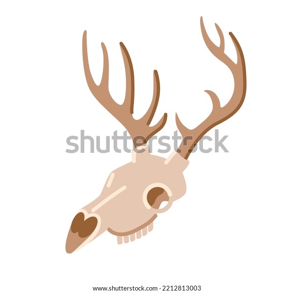 Deer Skull Side View Cartoon Hand Stock Vector (Royalty Free ...
