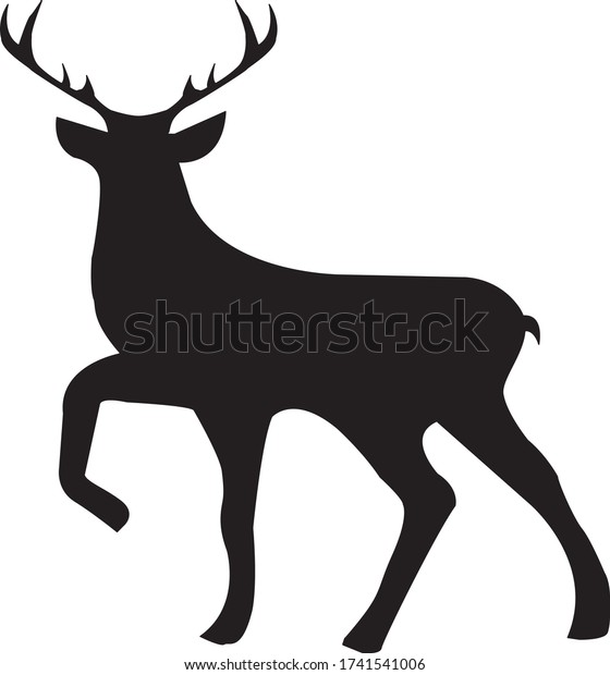 Deer Standing Silhouette Isolated Vector Graphic Stock Vector (Royalty ...