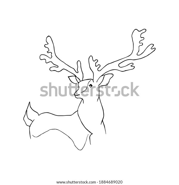 Deer Stylized Drawing Vector Illustration Stock Vector (Royalty Free ...