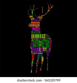 Deer Typography Word Cloud Colorful Vector Stock Vector (Royalty Free ...