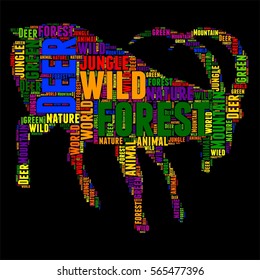 Deer Typography Word Cloud Colorful Vector Stock Vector (Royalty Free ...