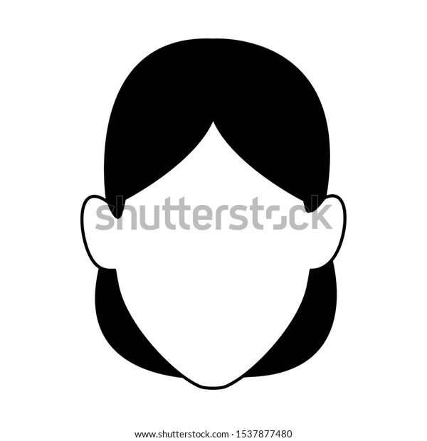 Default Woman Face Icon Over White Stock Vector (Royalty Free ...