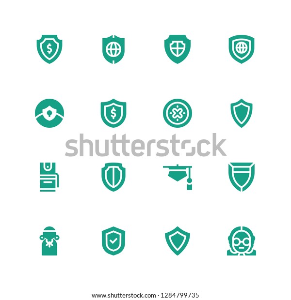 Defence Icon Set Collection 16 Filled Stock Vector (Royalty Free ...