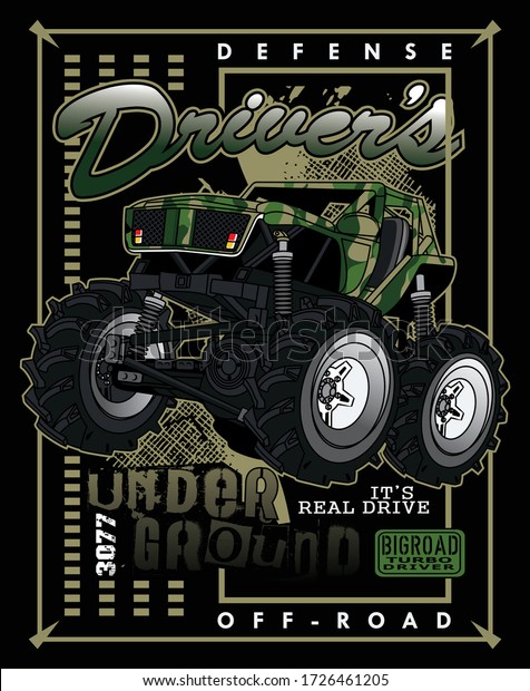 Defense Driver Off Roadvertor Car Illustration Stock Vector (Royalty ...