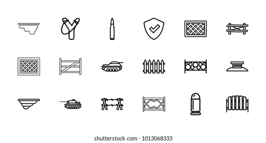 Defense Icons Set 18 Editable Outline Stock Vector (Royalty Free ...