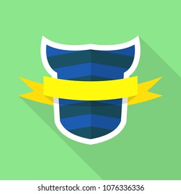 Defense Shield Icon Flat Illustration Defense Stock Vector (Royalty ...