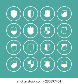 Defense Shield Protection Icon Set Stock Vector (Royalty Free ...