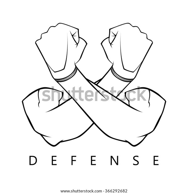 Defense Sign Sketch Made Comics Style 스톡 벡터(로열티 프리) 366292682