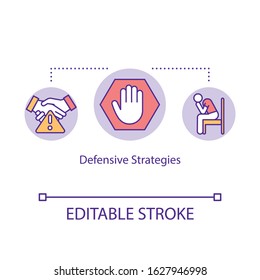 Defensive Strategy Concept Icon Protecting Competitive Stock Vector ...