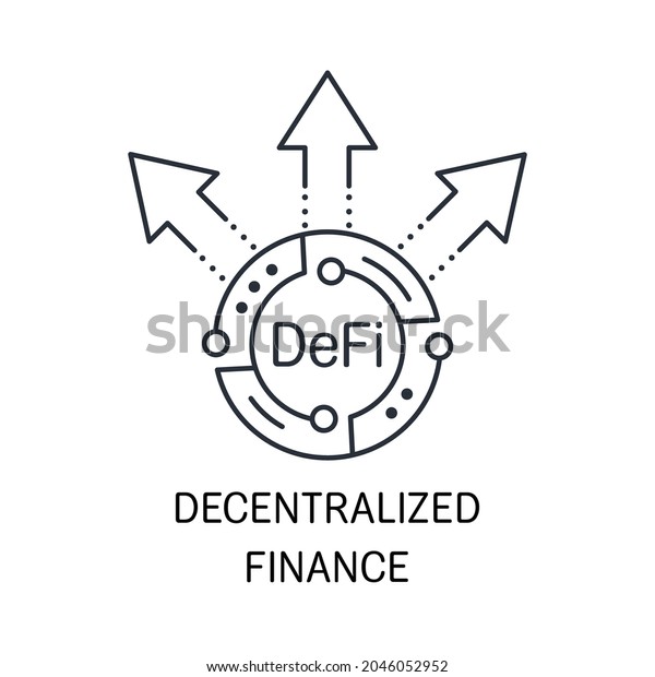 Defi Decentralization Finance Vector Linear Icon Stock Vector (Royalty ...