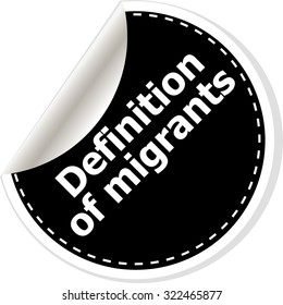 Definition Migrants Vector Illustration Realistic Stickers Stock Vector ...