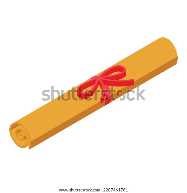 Degree Roll Diploma Icon Isometric Degree Stock Vector (Royalty Free ...