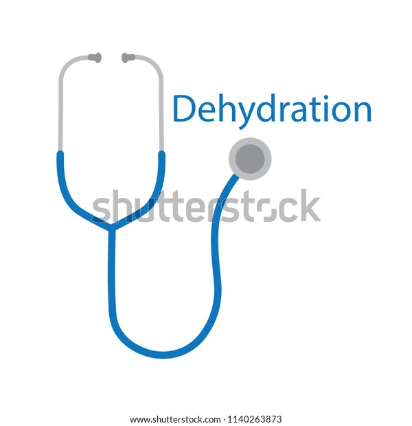 Dehydration Word Stethoscope Icon Vector Illustration Stock Vector ...