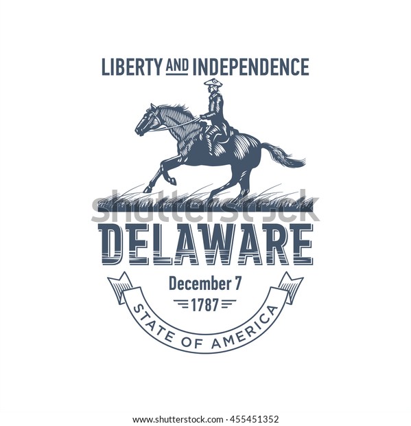 Delaware Liberty Independence Stylized Emblem State Stock Vector ...