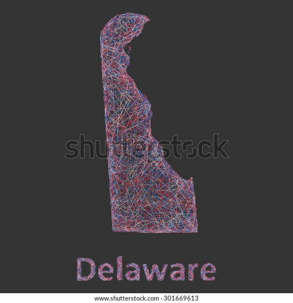 Delaware Line Art Map Stock Vector (Royalty Free) 301669613 | Shutterstock