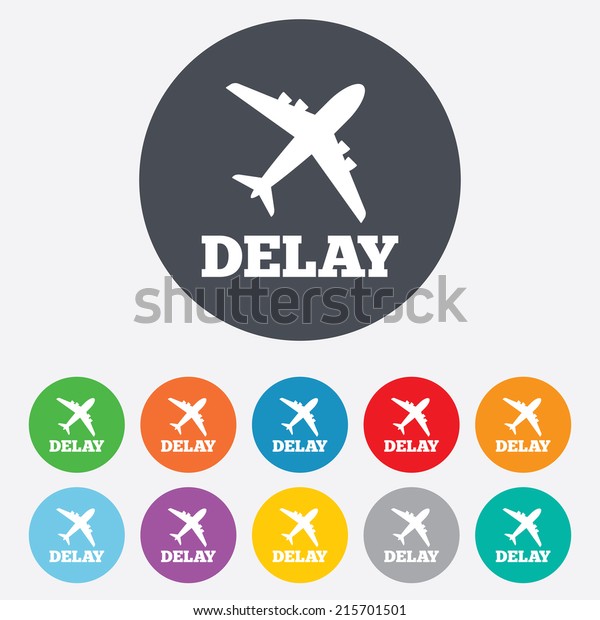 Delayed Flight Sign Icon Airport Delay Stock Vector (Royalty Free ...