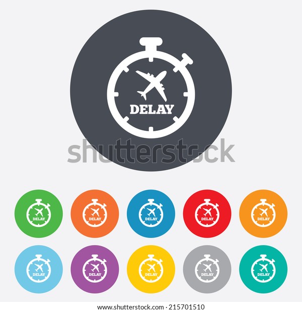 Delayed Flight Sign Icon Airport Delay Stock Vector (Royalty Free ...