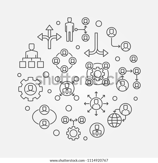 Delegating Round Vector Concept Illustration Symbol Stock Vector ...