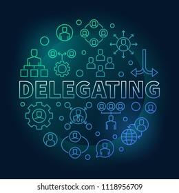 Delegating Vector Round Colored Illustration Made Stock Vector (Royalty ...