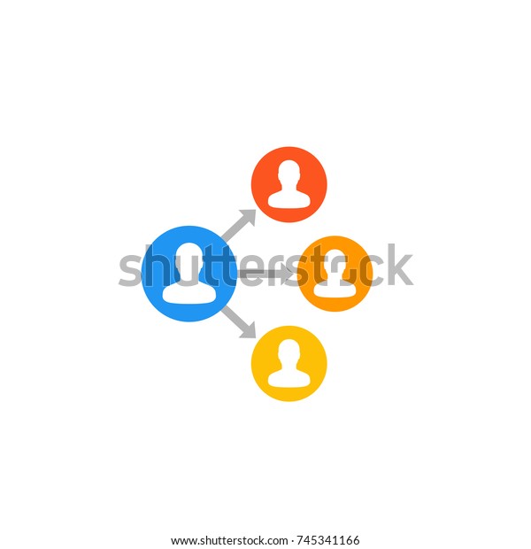 Delegation Icon On White Stock Vector (Royalty Free) 745341166
