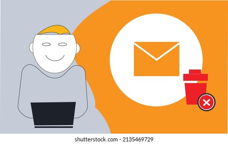 Delete Email Icon Cartoon Design Stock Vector (Royalty Free) 2135469729 ...