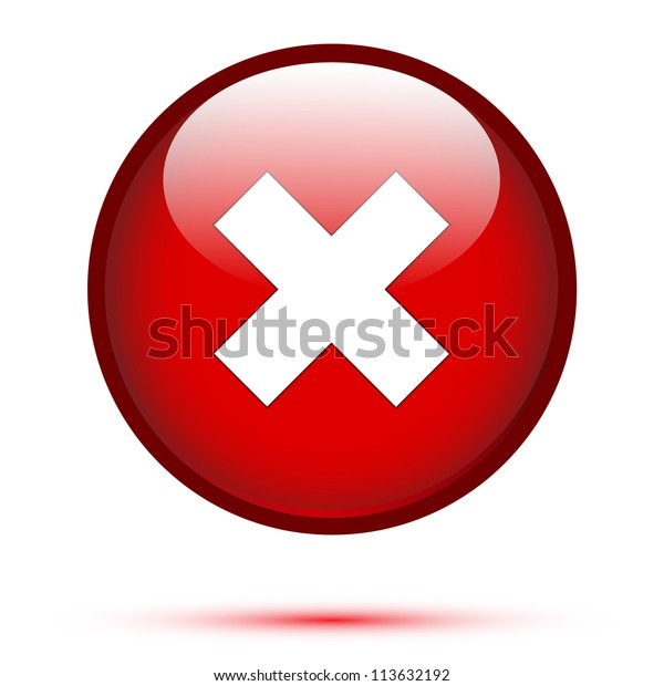 Delete Icon On White Background Stock Vector (Royalty Free) 113632192 ...