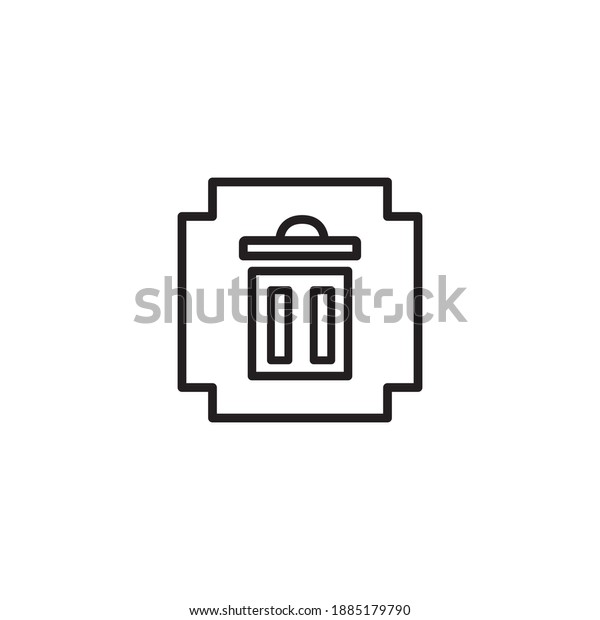 Delete Icon Outline Trash Symbol Pixel Stock Vector (Royalty Free ...