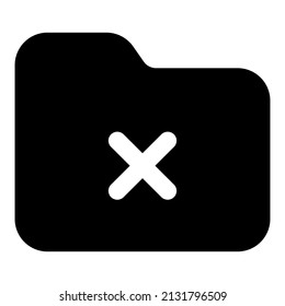 Deleted Folder Icon Black Color Stock Vector (Royalty Free) 2131796509