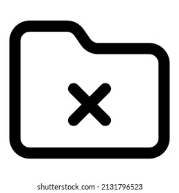 Deleted Folder Icon Black Color Stock Vector (Royalty Free) 2131796523 ...
